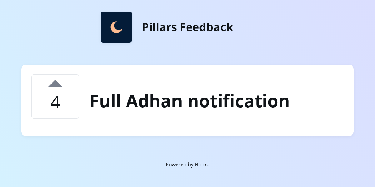 Full Adhan notification | Feature Requests | Pillars